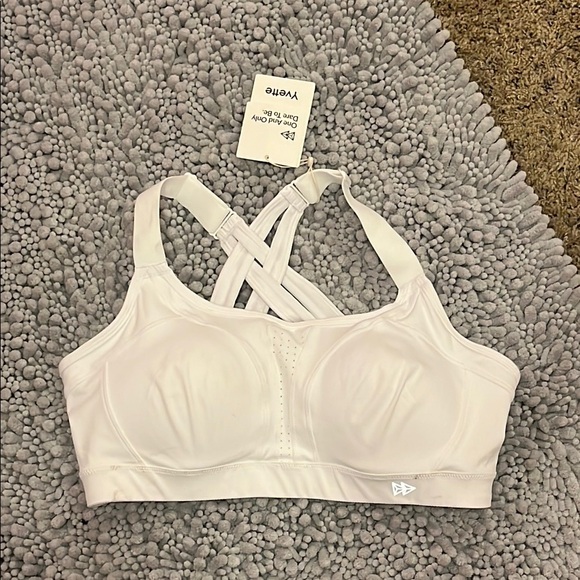 Yvette | Intimates & Sleepwear | Yvette White Sports Bra With Cross ...